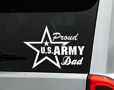 US Army Proud Dad Vinyl Car Decal Sticker 7" (W) w/ Star | eBay