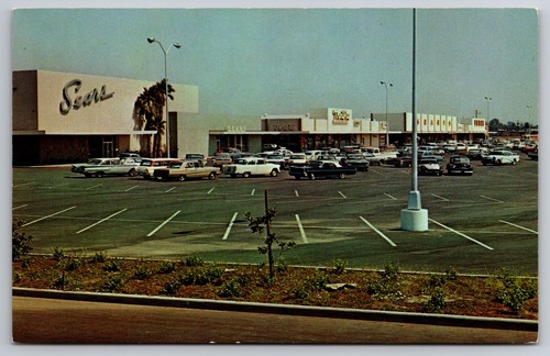 Yuba Plaza Shopping Center Yuba City California CA Sears Chrome c1960 ...
