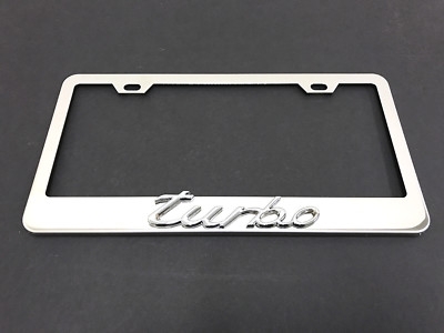 1pc 3D "TURBO" Stainless Steel Chrome Metal License Plate Frame Holder ...