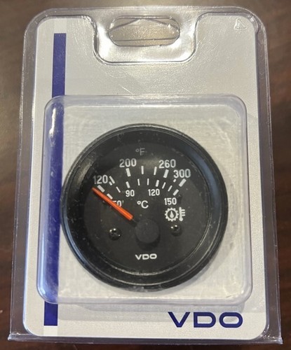 VDO 2" 52mm Oil Temp Gauge 300F | Black | Analog | Red Needle ...