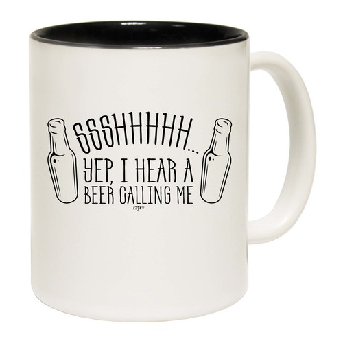 Shh Hear A Beer Pint Alcohol Stubby - Gift Funny Mugs Novelty Coffee ...
