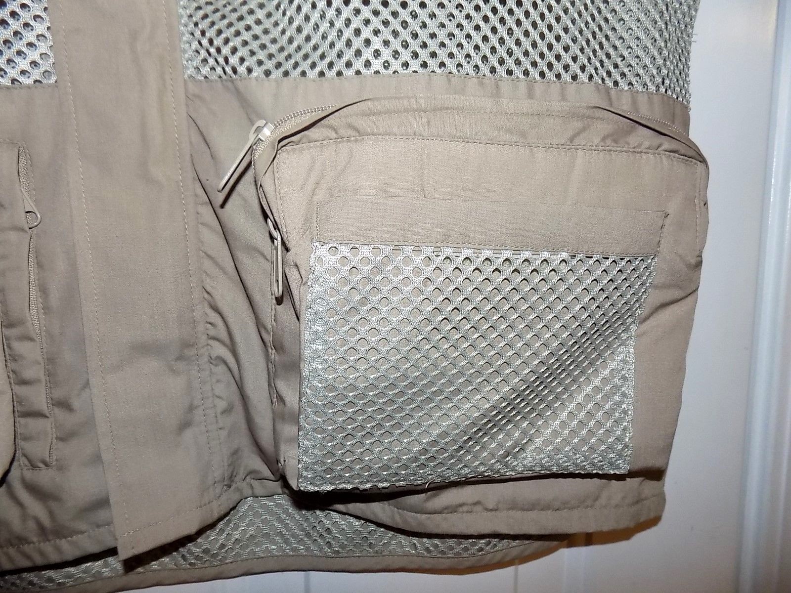 QUANTARAY Fishermans Fishing Flyfishing Fisherman Vented Khaki Vest ...