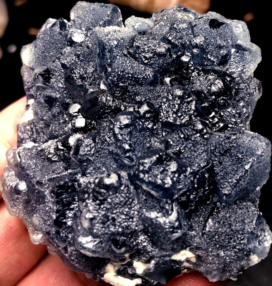 142g 1PC NATURAL Fantastic Cubic BLUE FLUORITE QUARTZ Crystal Specimen ...