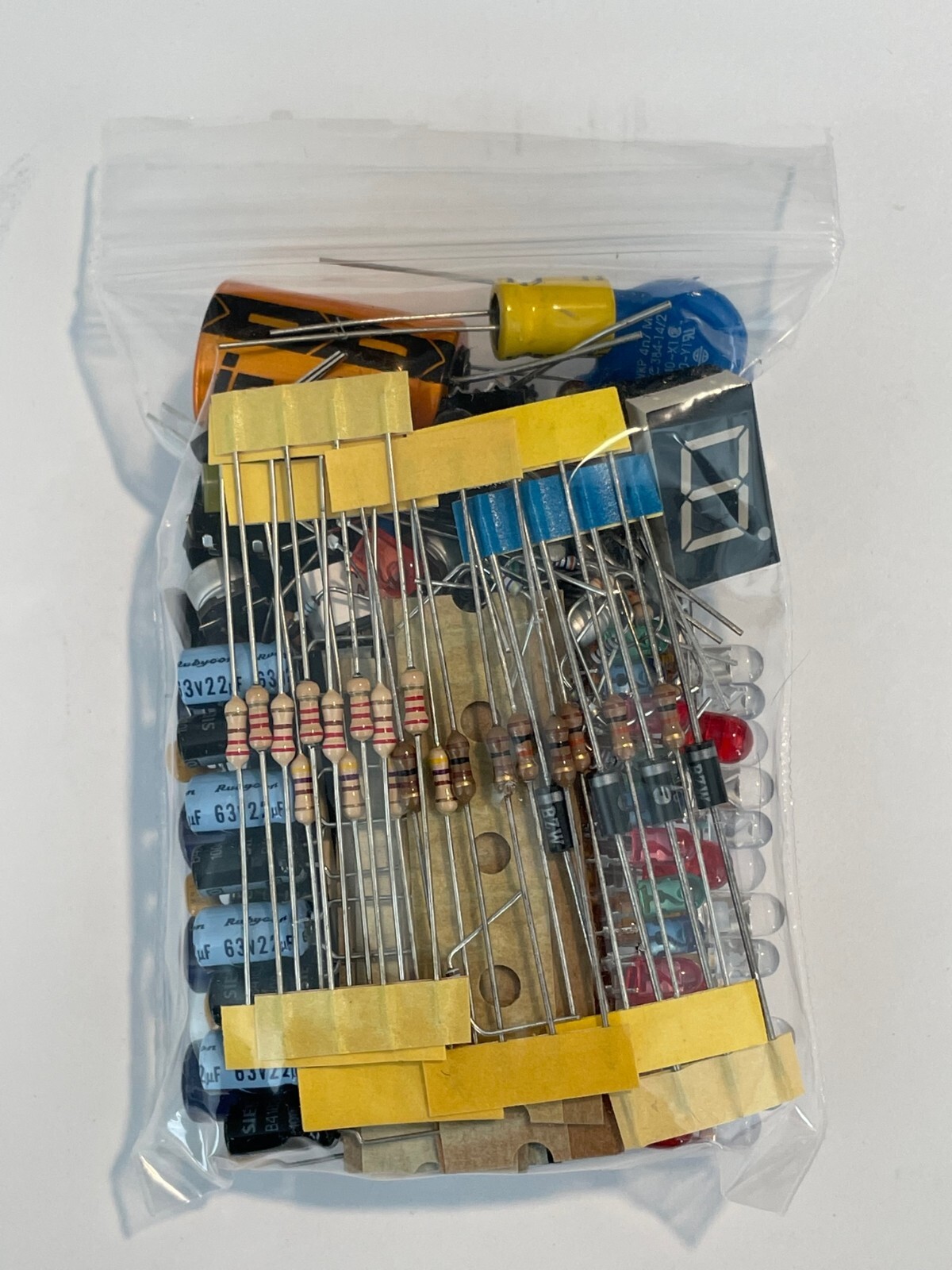 NEW GRAB BAG of Electronic Components Mixed Caps Resistors Transistors ...