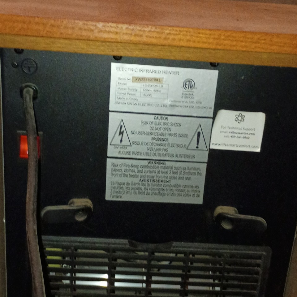 Lifesmart Electric Infrared Heater LS-8WIQIH-LB 1500W 120V Digital ...