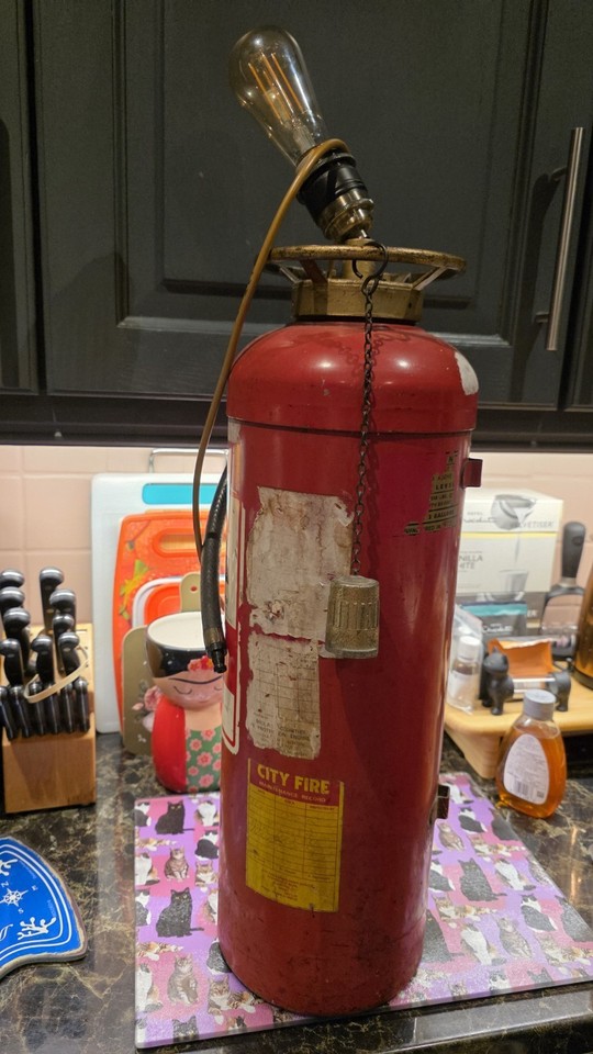 VINTAGE FIRE EXTINGUISHER ALREADY A LAMP BUT TURN IT INTO ANYTHING YOU ...