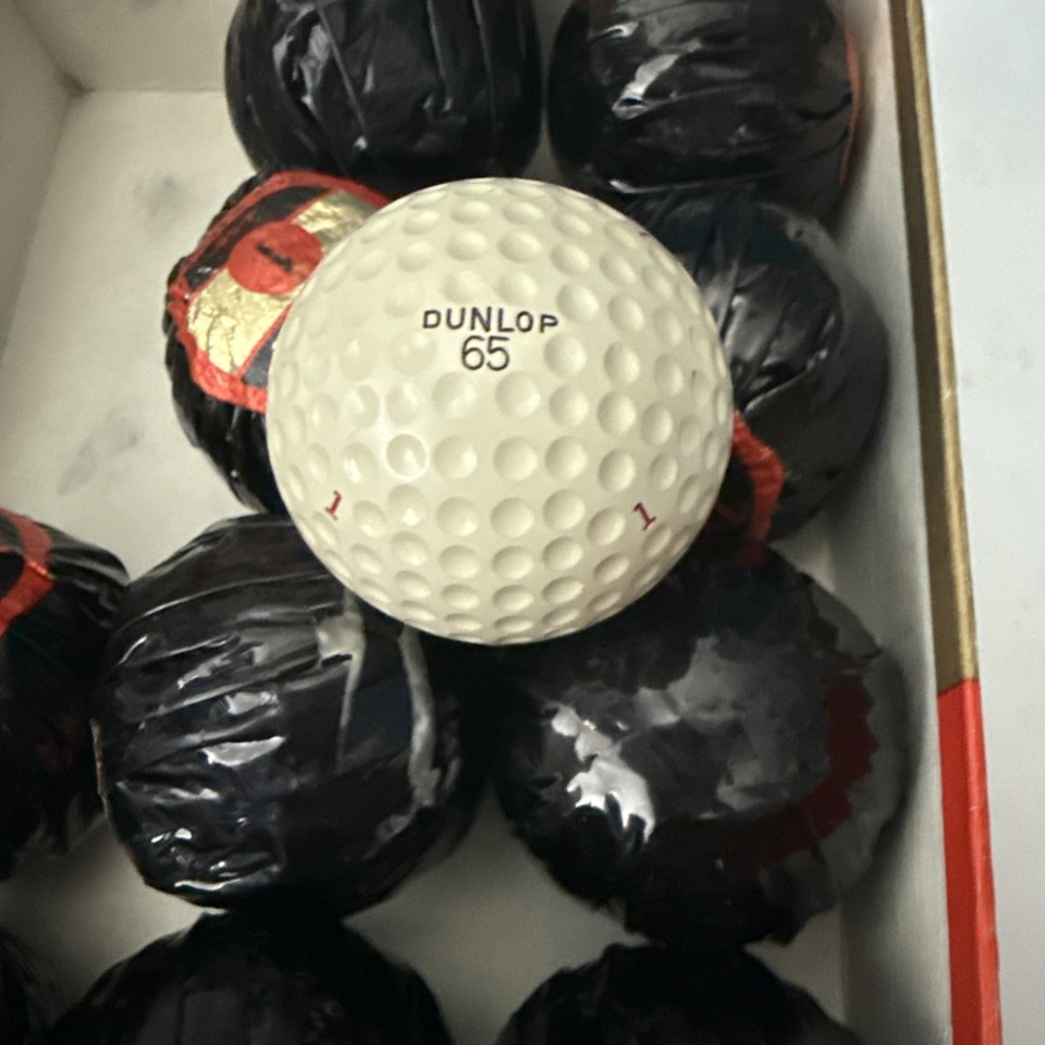 Dunlop “65” Vintage Golf Balls, 11 Balls, All But One Wrapped 1.68 ins ...