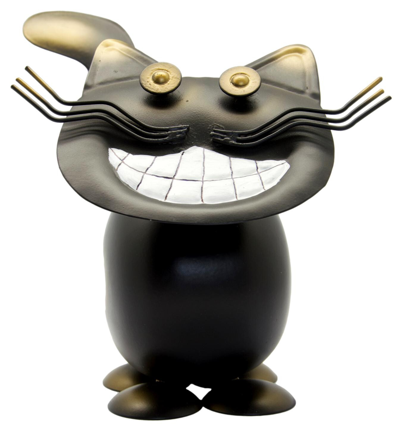 Chester the Cheshire Cat Metal Ornament Garden Figurine Black Bobbin ...
