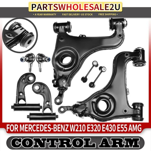8x Front Upper Lower Control Arms for Mercedes-Benz W210 E300 E320 E55 ...