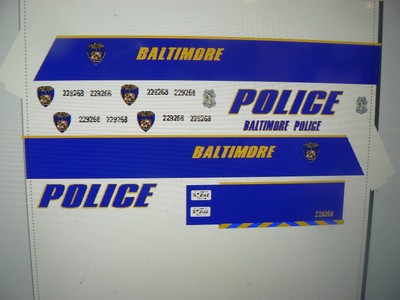 Baltimore Police Van Decals 1:64 two for one money | eBay