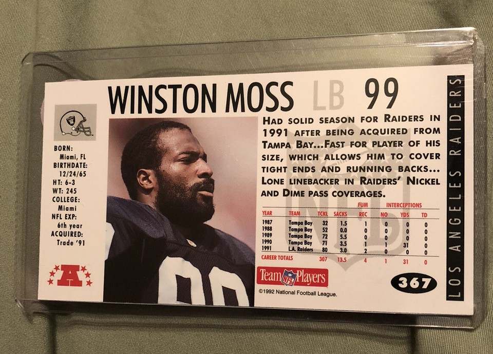 1992 Nfl Gameday #367 Winston Moss | eBay
