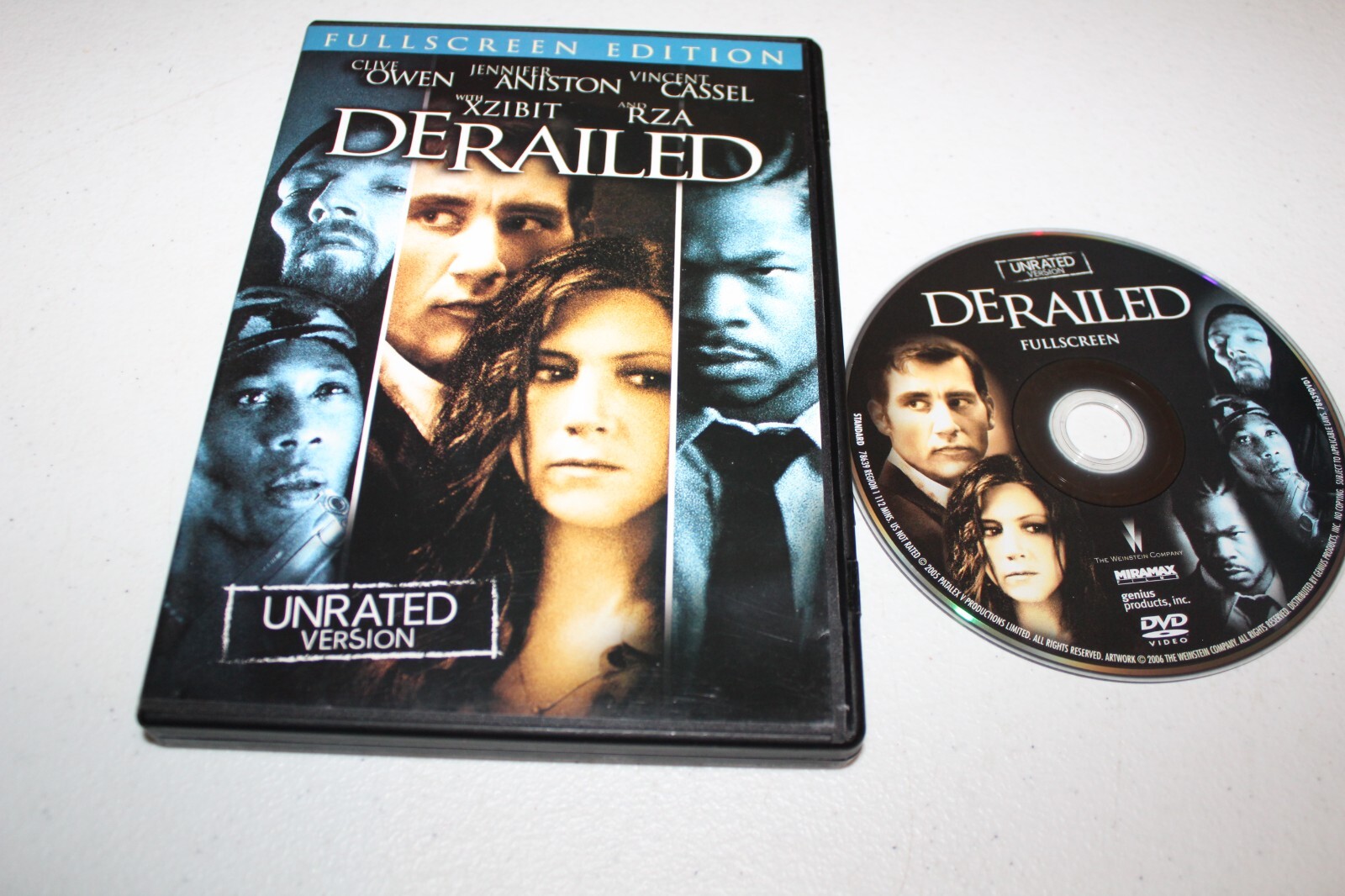 Derailed (DVD 2005, Full Screen Unrated) Clive Owen, Jennifer Aniston ...