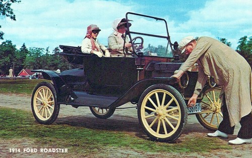 1914 Ford Roadster Classic Crank Car NY Chrome Vintage Postcard | eBay