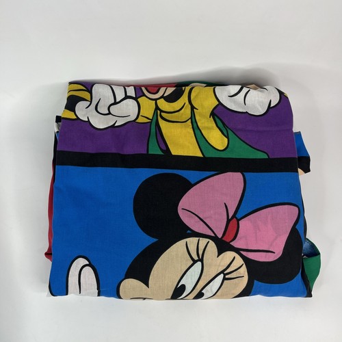 Vintage 90s USA DISNEY Mickey Minnie Mouse Goofy Color Block Twin Set ...