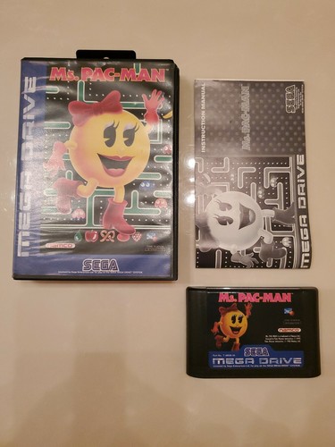 MS. PAC-MAN Namco Tengen Sega Mega Drive PAL Genesis CIB COMPLETE ELSPA ...
