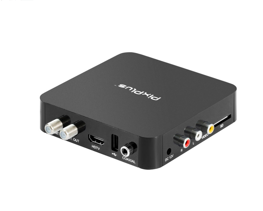 PixPlus Digital TV Converter Box Bundle with DVR & 64GB Built-In Memory ...