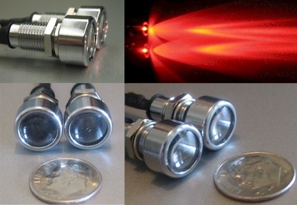 Harley Chopper LED Brake & Running Lights | Small | Chrome & Crystal ...