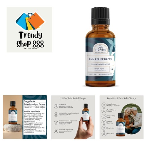 Topical Pain Relief, Drops with Camphor & Menthol - Fast-Acting Muscle ...