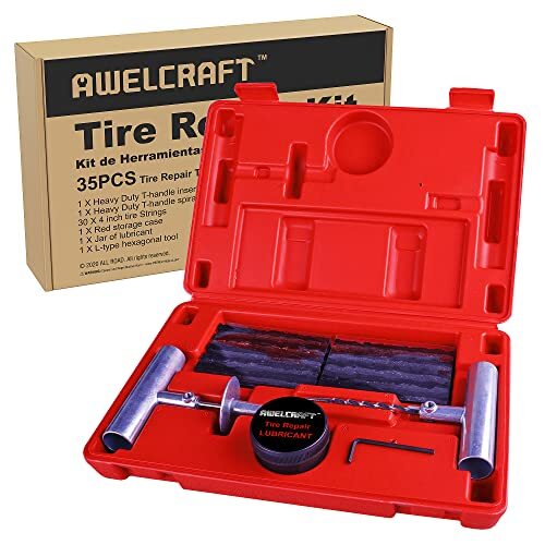 35-Piece Universal Heavy Duty Tire Plug Kit to Fix Punctures and Plug ...