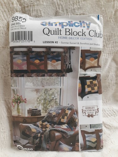 New Simplicity Home Decorating Quilt Block Club Sewing Pattern 9852 ...