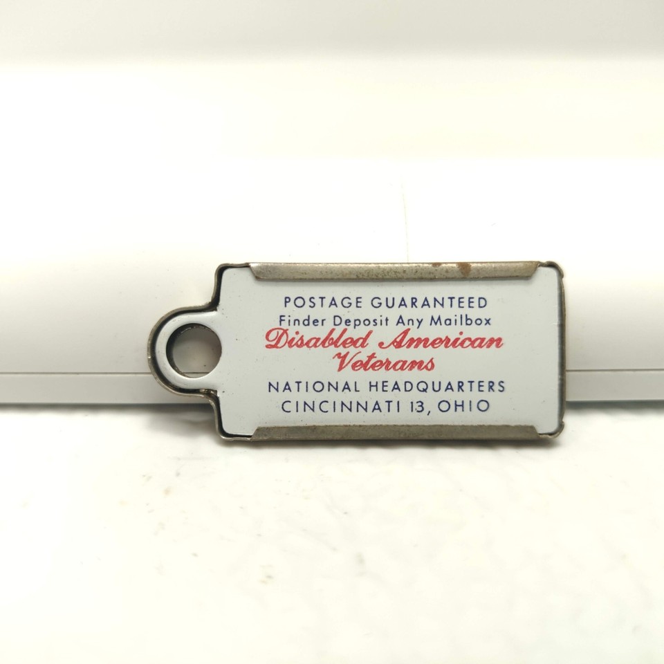 RARE VTG DAV Disabled Veterans Mini License Plate Key Chain Ring ...