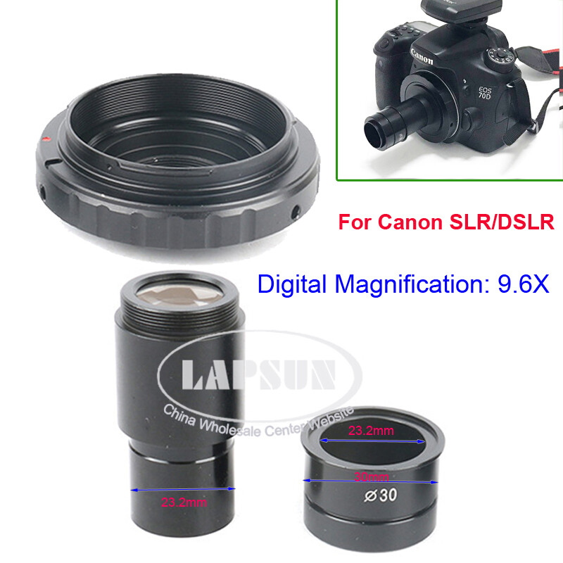 NDPL 2X / 9.6X SLR Microscope Eyepiece Adapter 23.2mm T2 for Canon ...