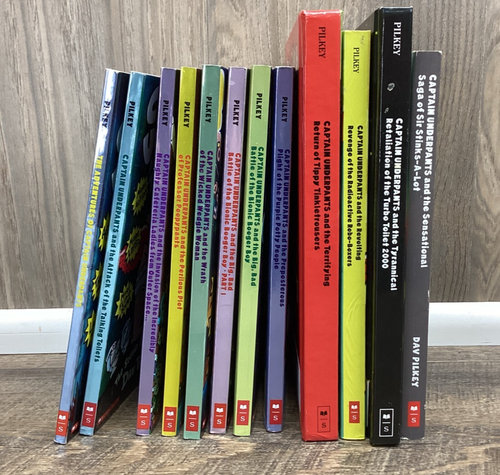Set of 12 - Captain Underpants books by Dav Pilkey 3 HB/ 9 PB Series 1 ...