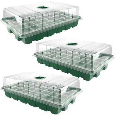 3 Pack Seed Starting Tray Sprout Germination 40 Cells Plant Greenhouse ...