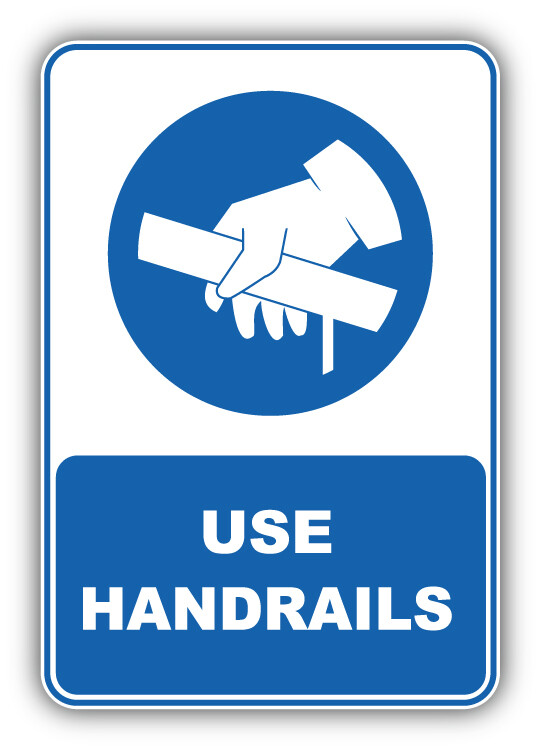 Use Handrails Mandatory Sign Car Bumper Sticker Decal | eBay