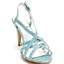 New women's shoes open toe evening stilettos blue strappy wedding prom ...