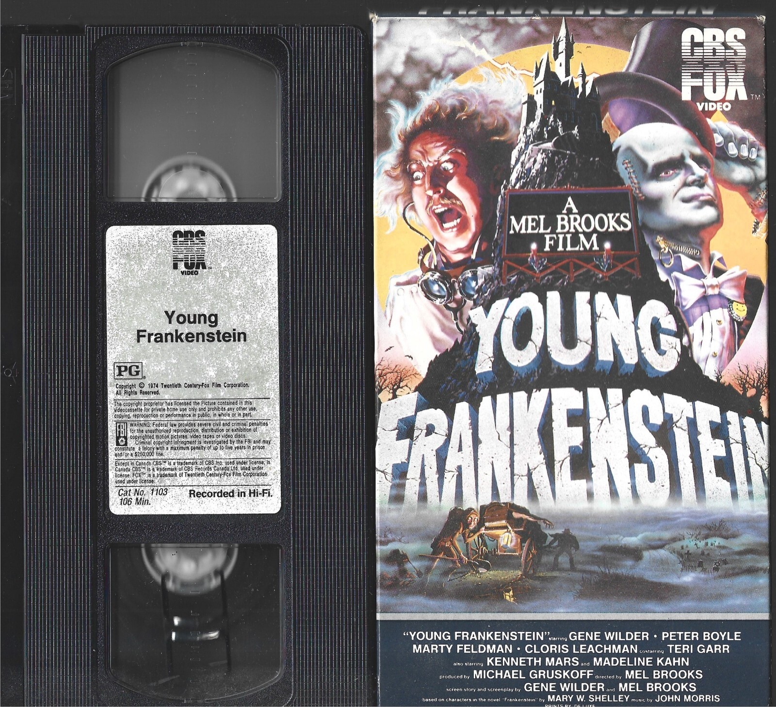 YOUNG FRANKENSTEIN VHS VIDEO TAPE (1984 CBS FOX VIDEO) NON-RENTAL, NICE ...