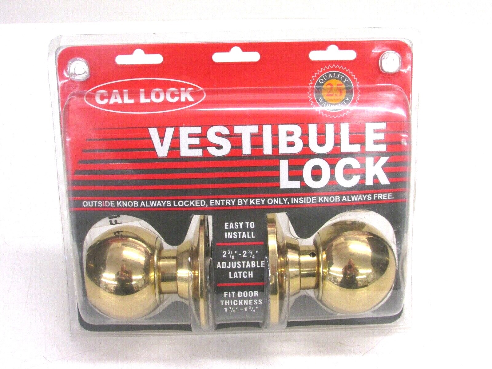NEW! CAL LOCK POLISHED BRASS VESTIBULE LOCKSET, 4-578VS/PB | eBay