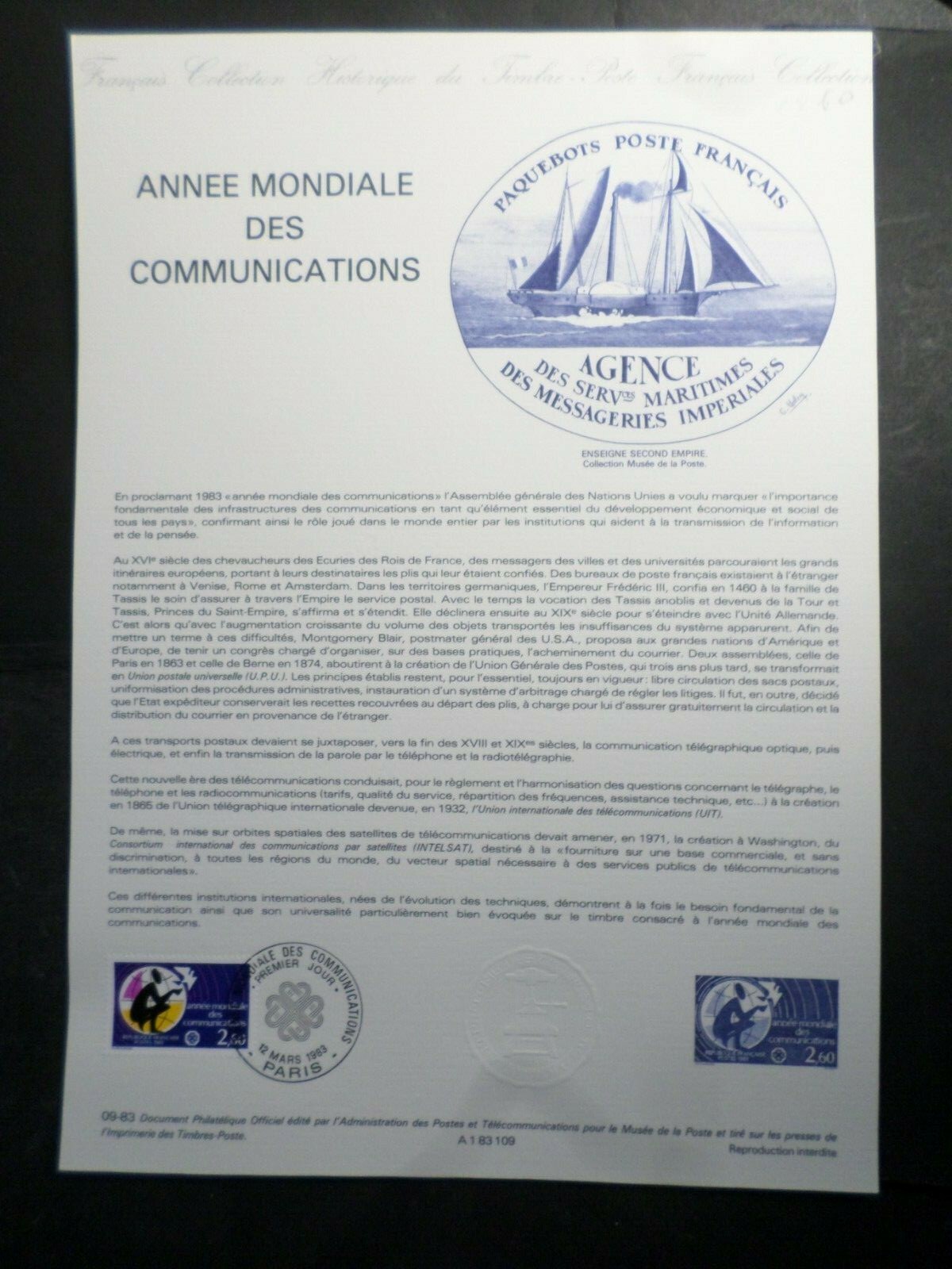 Ocean Liners Post, Document Official France 1983 1° Day FDC, Stamp 2260 ...