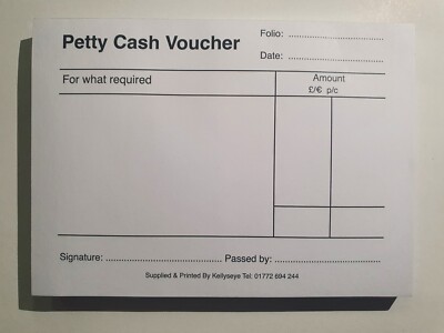 5 PETTY CASH VOUCHER PAD 100 SHEETS PETTY CASH SLIP OFFICE RECEIPT A6 ...