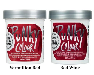 PUNKY COLOUR Semi Permanent Conditioning Vermillion Red & Red Wine ...