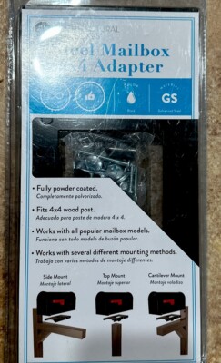 Architectural Mailboxes Steel Mailbox 4x4 Adapter Black 7540B-10 Black ...