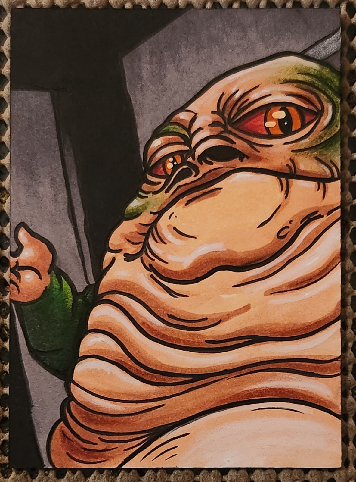 JABBA THE HUTT: SKETCH CARD ARTWORK GPK GARBAGE PAIL KIDS PARODY RARE ...