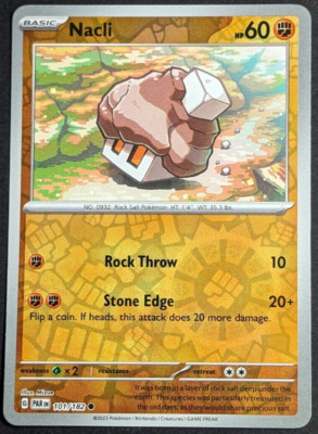 Nacli Reverse Holo NM 101/182 Paradox Rift Pokemon Card | eBay