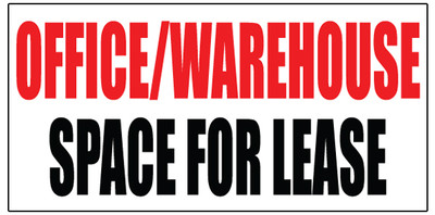 OFFICE/WAREHOUSE SPACE FOR LEASE Vinyl Banner advertising Sign. Full ...