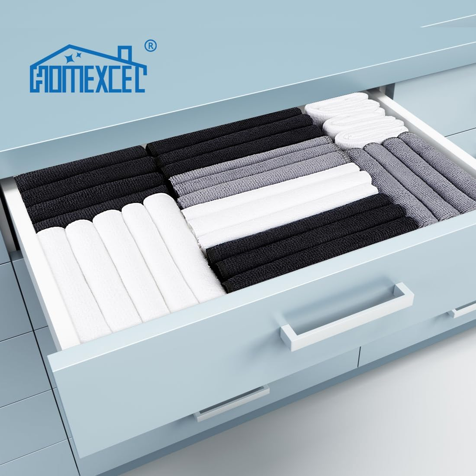 Microfiber Cleaning Cloth Black, 12 Pack Premium Microfiber Towels for ...