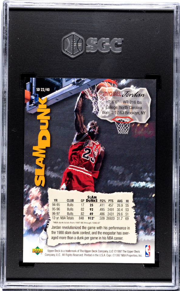 1997 Upper Deck Nestle Michael Jordan #SD22 Slam Dunk SGC 9 (A-10) | eBay