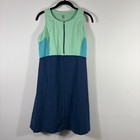Title Nine Dress Women's M Teal Blue Diamalete Zip Sleeveless Color ...