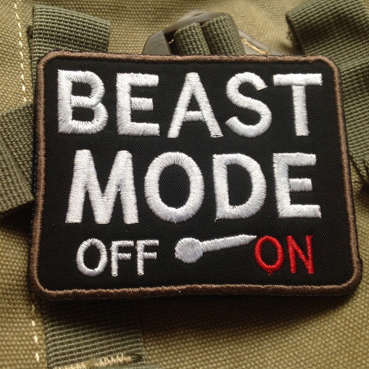 2PCS BEAST MODE OFF OR ON MILITARY TACTICAL COMBAT HOOK LOOP PATCH ...