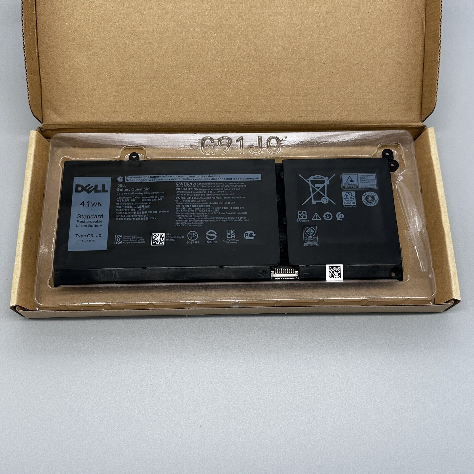 Genuine Dell Inspiron 3510 Laptop Battery 11.25V 41Wh G91J0 MGCM5 4NDW9 ...