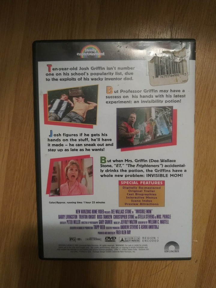Invisible Mom (DVD) - Very Rare OOP 90s Movie Dee Wallace Stone HTF ...
