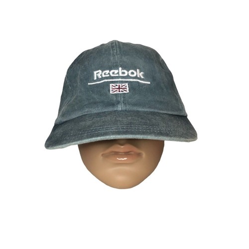 Vintage 90s Reebok Blue Wash British Union Jack Flag Leather Adjustable ...