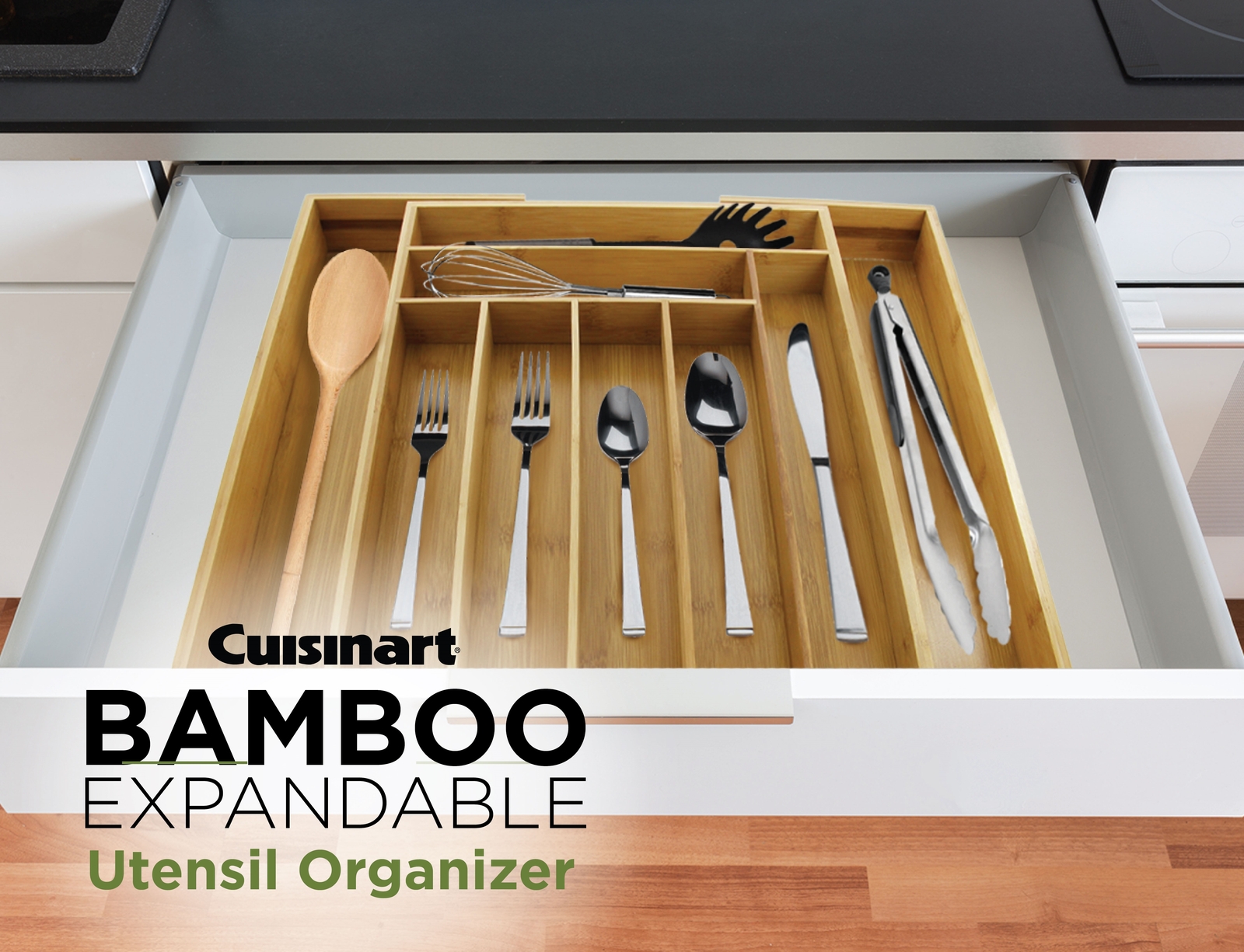 Cuisinart Bamboo Utensil Drawer Organizer - Organizer Has 9 ...