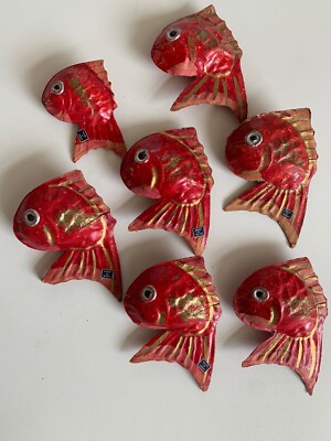 7 Vintage Japan Japanese Paper Mache Hariko Fish Red Snapper | eBay