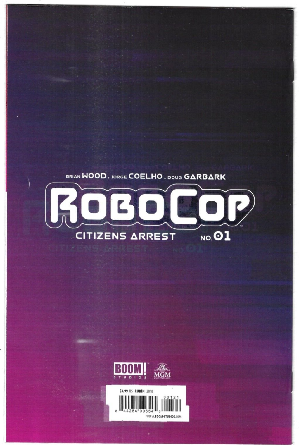 Robocop Comic 1 Citizens Arrest First Print Cover B Rubin Variant 2018 Wood Boom | eBay