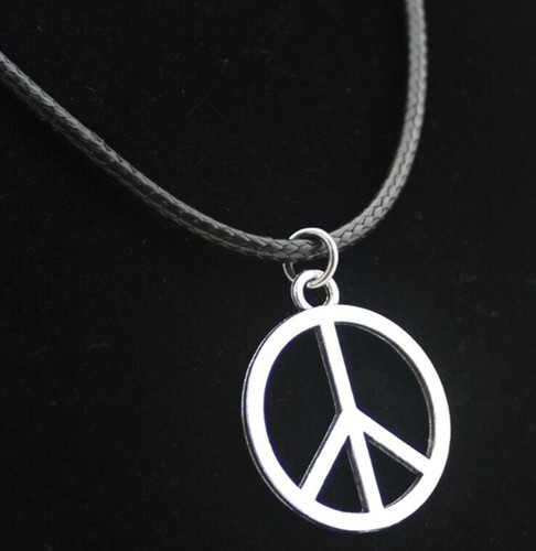 New Unisex Stainless Steel Peace Sign Pendant Choker Necklace Jewelry ...